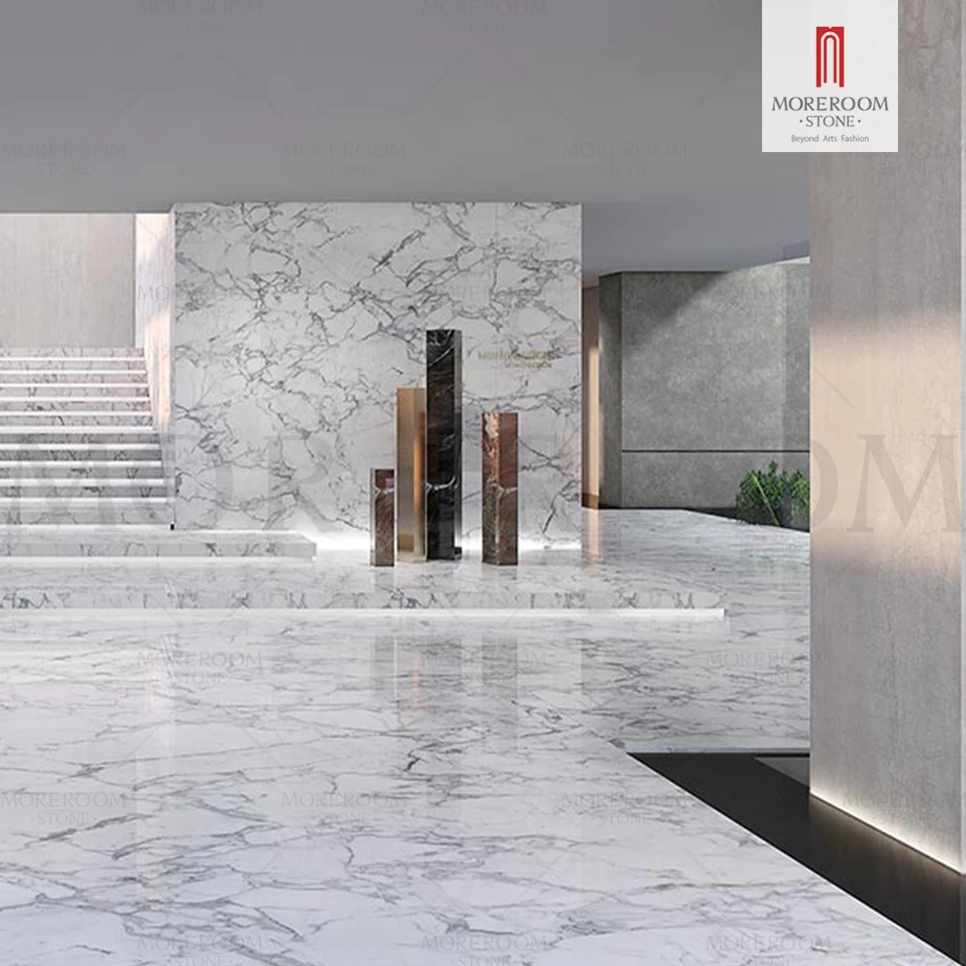 2400x1200mm 9mm Thickness White Large Format Polished Porcelain Marble ...