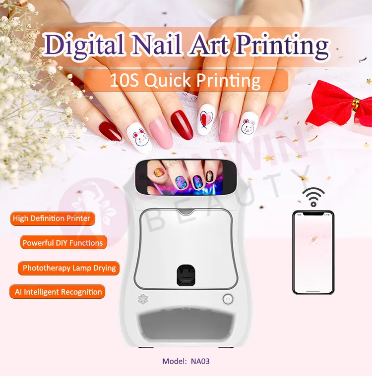 2023 Nail Printer Finger Diy Print Art Wifi Automatic 3d Art Designs ...
