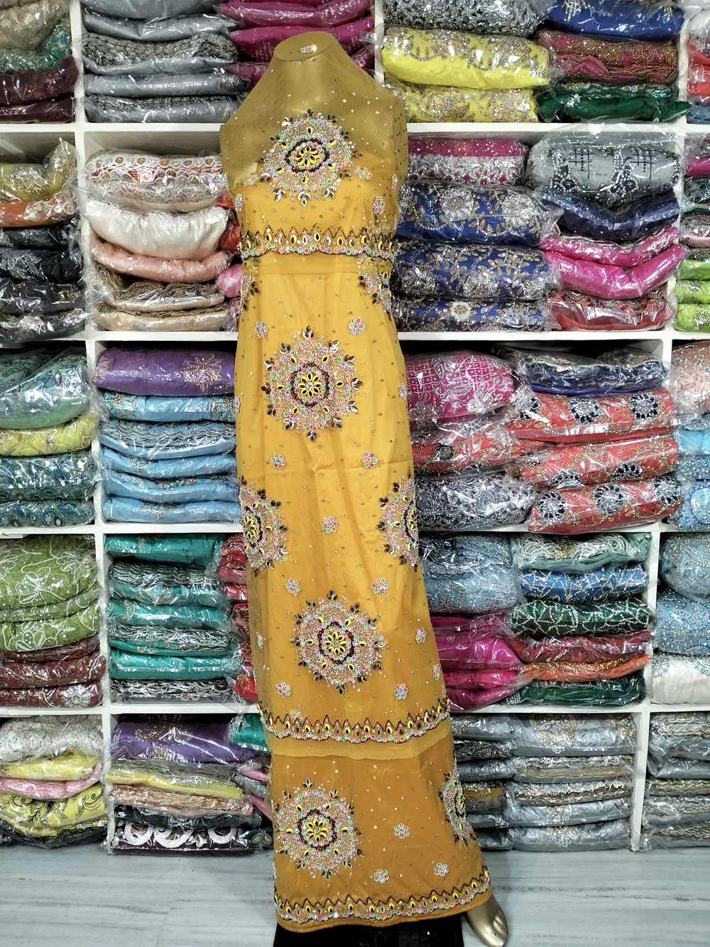 High Quality Women's Traditional Silk Dresses Indian Handwork Printed ...