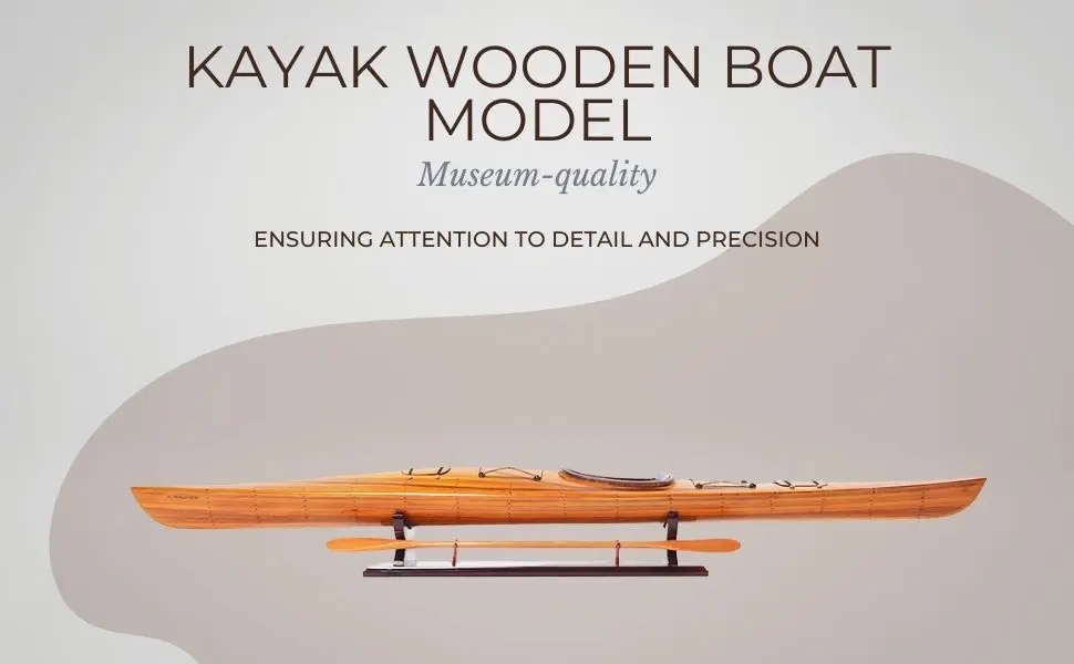 Kayak Model Ship Model 100 Cm Handcrafted Wooden Replica With Display ...