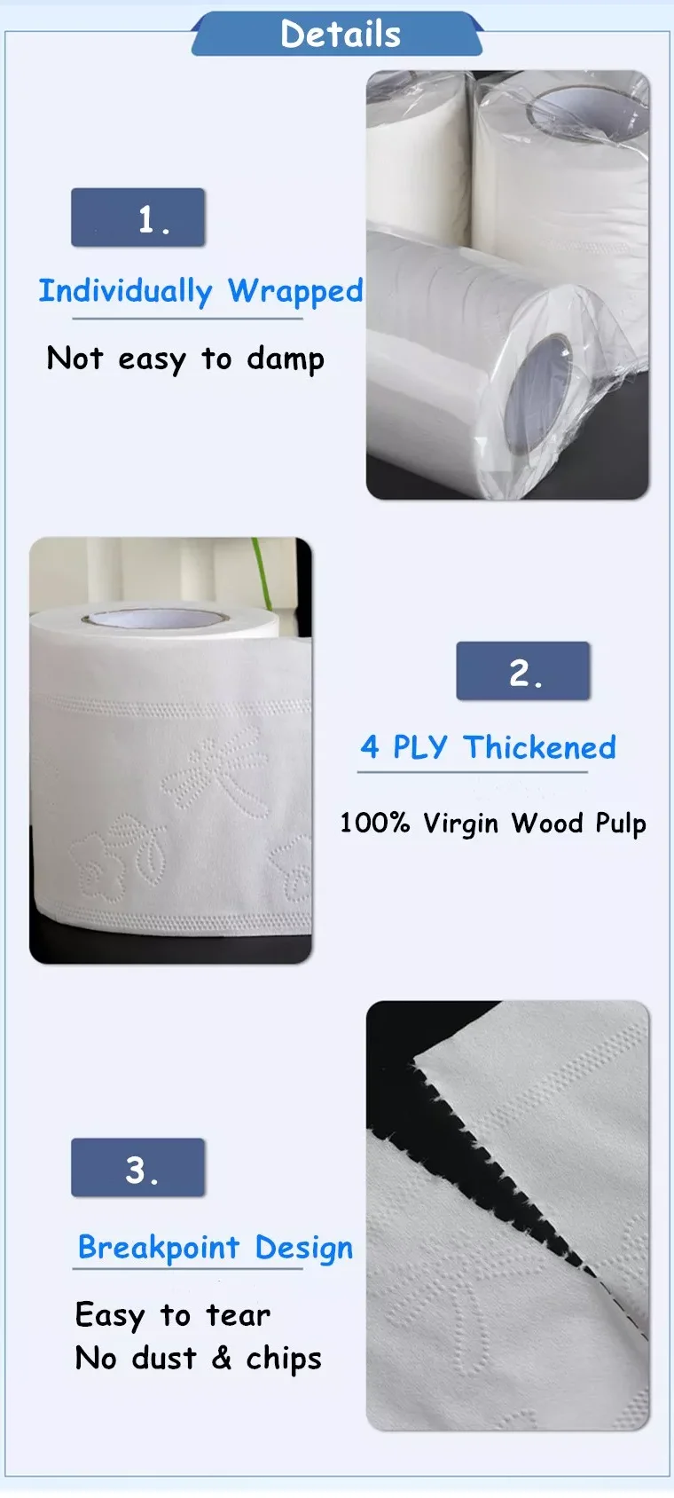 Toilet Tissue Paper Roll Source Factory 3 Ply 4 Ply Paper Toilet Tissue ...