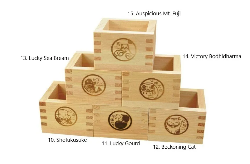 Traditional Japanese Drinkware Hinoki Wood Container With Unique Brand ...