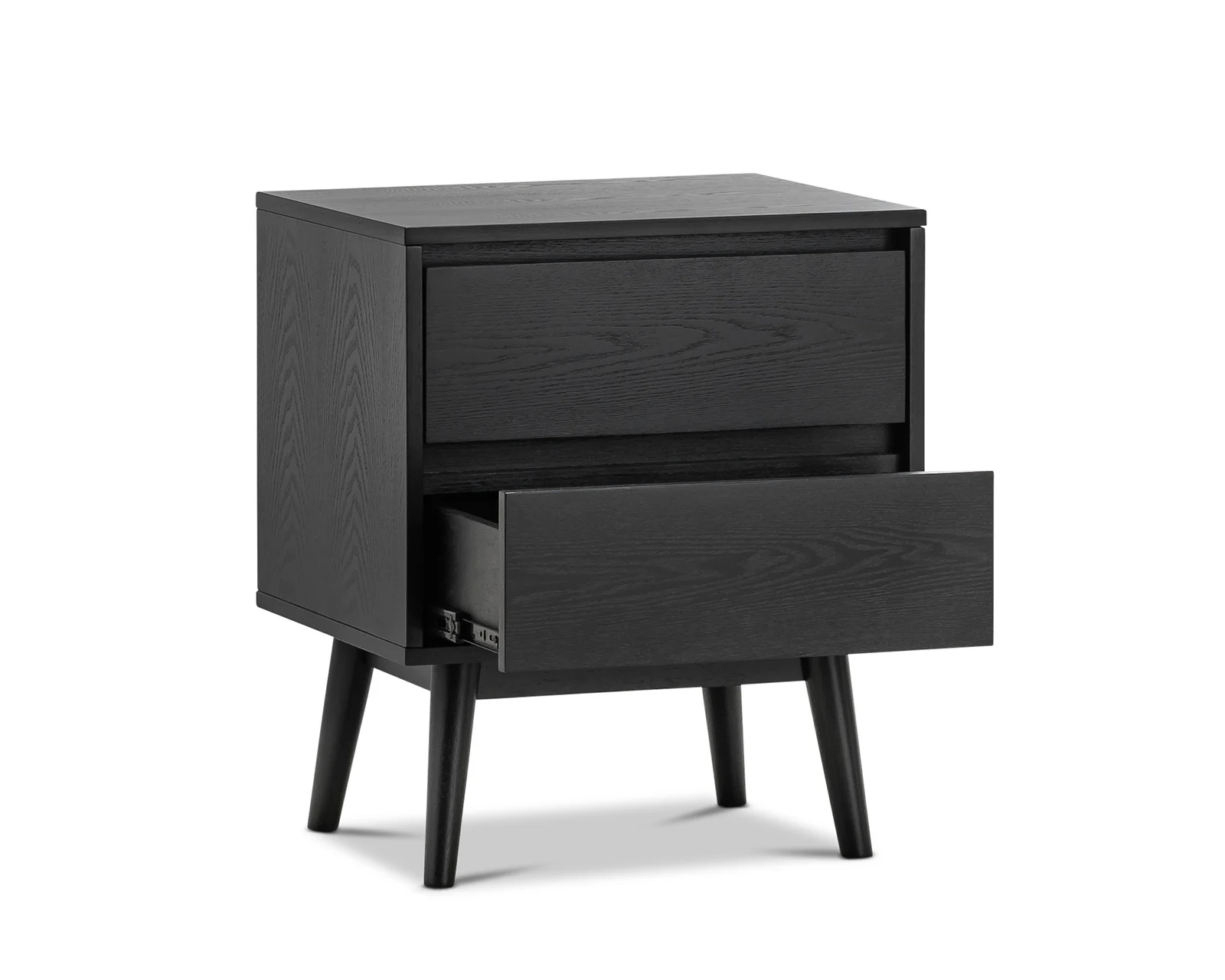 Modern Luxury Solid Wood Nightstand with 2 Drawers Handcrafted Java Bedroom Cabinet Bedside ...