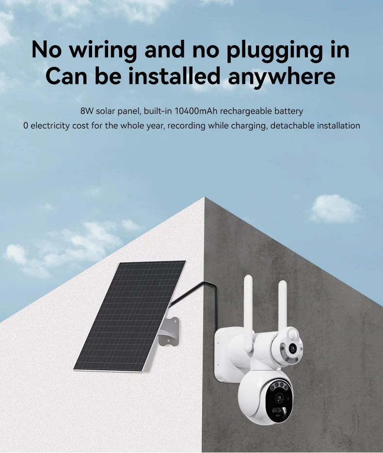 2K 4K Dual Lens Solar Camera - Smart Surveillance System