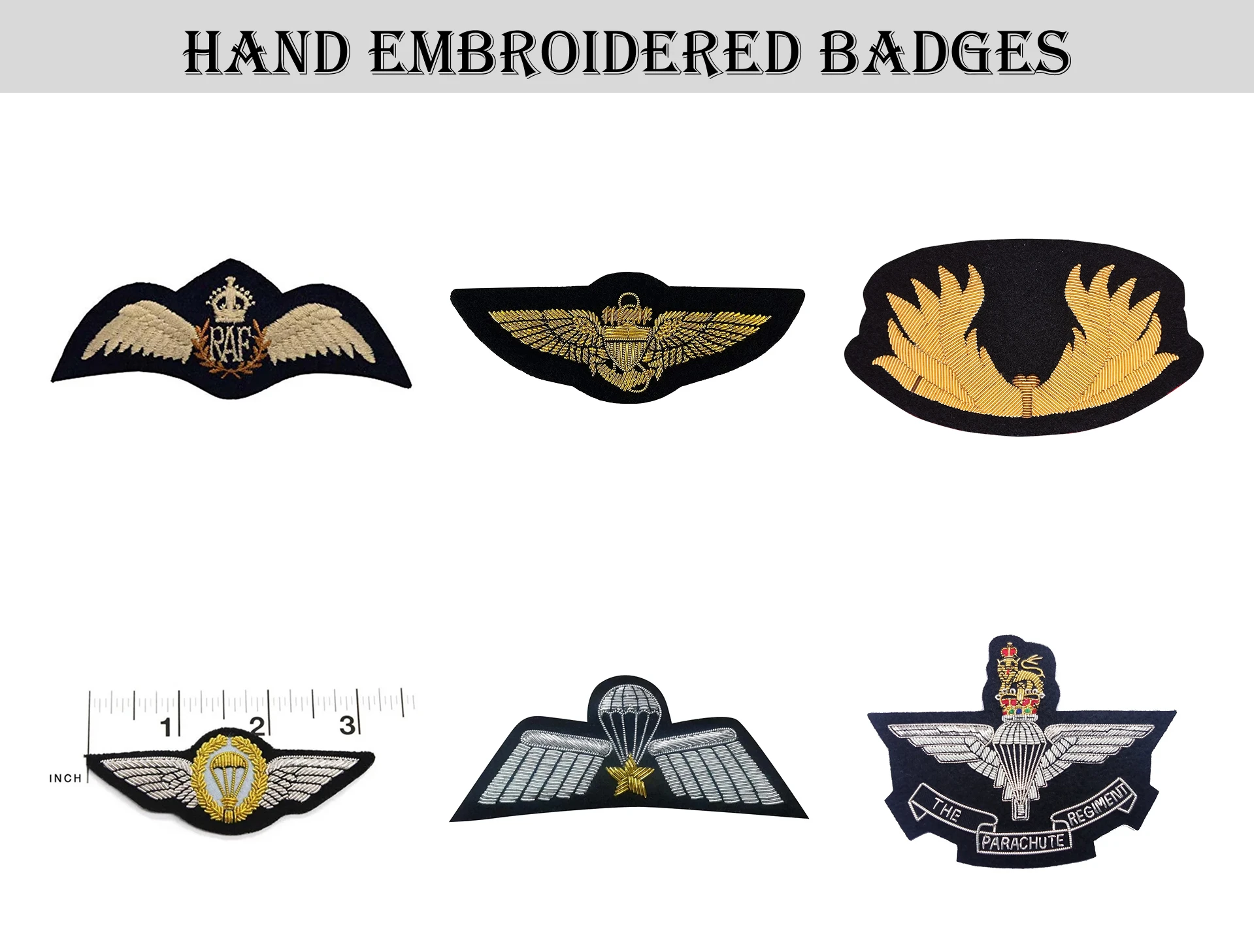 Custom School Badge for Uniforms Blazer with Hand Embroidered Wing ...