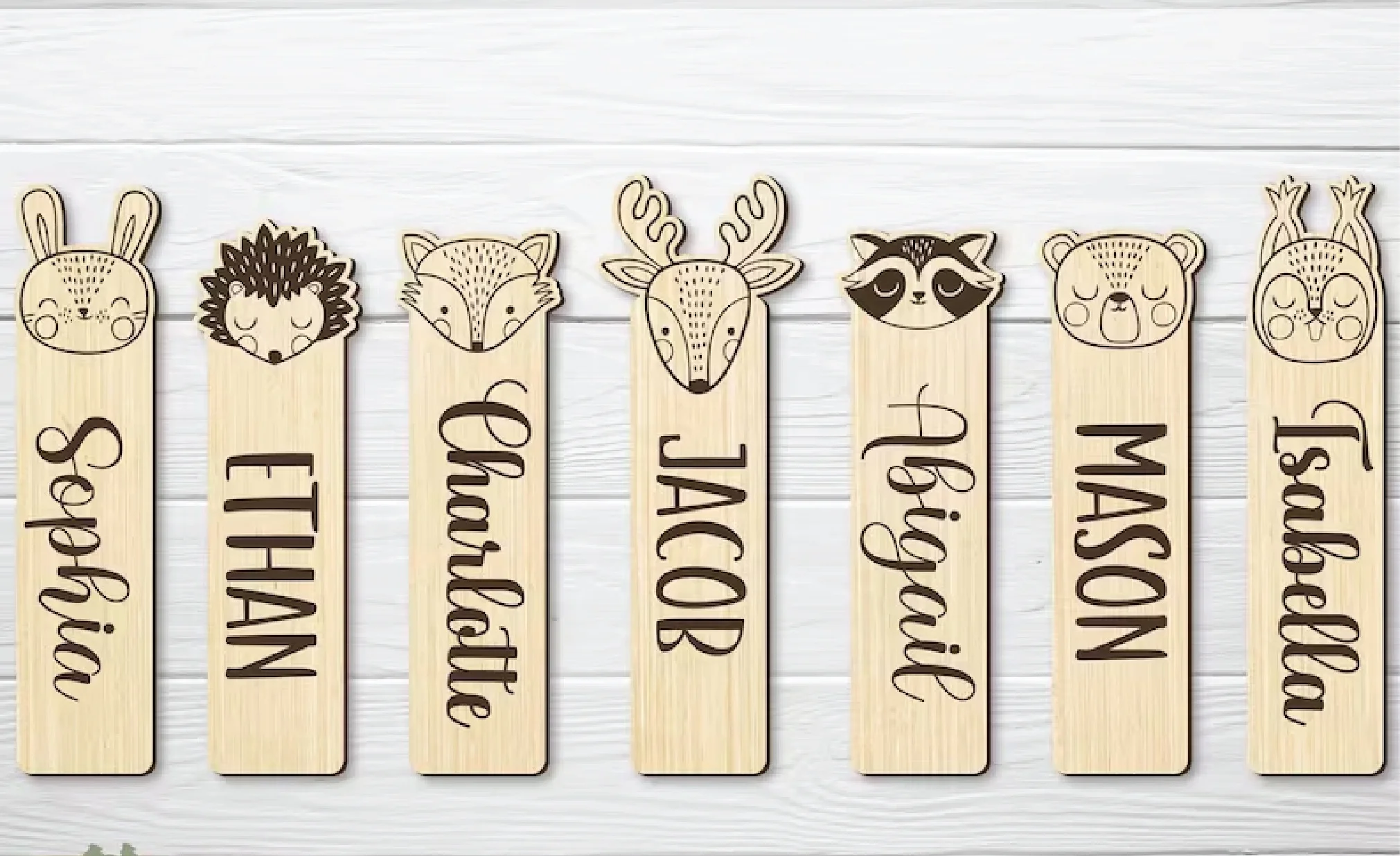 Personalized Animal Bookmarks for Kids Laser File Cutting Wood ...