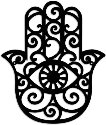 Hamsa Hand Metal Wall Art Home Decor Laser Cut Metal Wall Sculpture For ...
