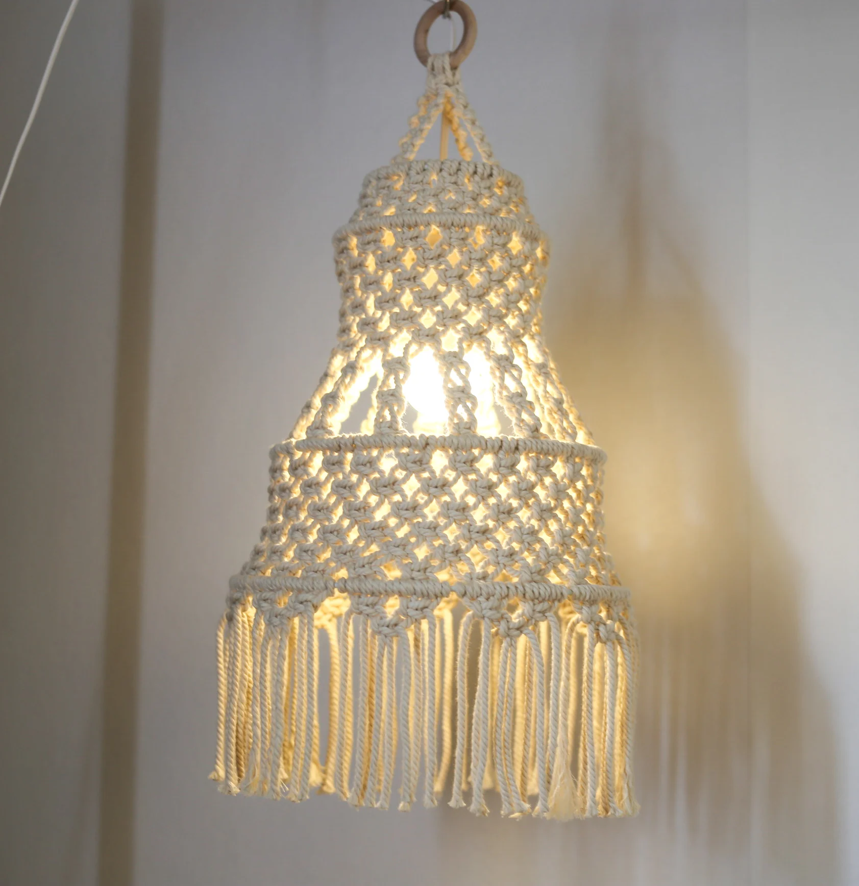 Handmade Macrame Wall Decor Natural Vintage All Season Bohemian Fabric ...