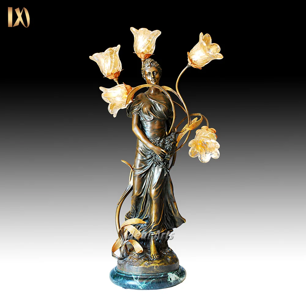 Customized Life Size Bronze Statue Lamp - Good Quality Brass
