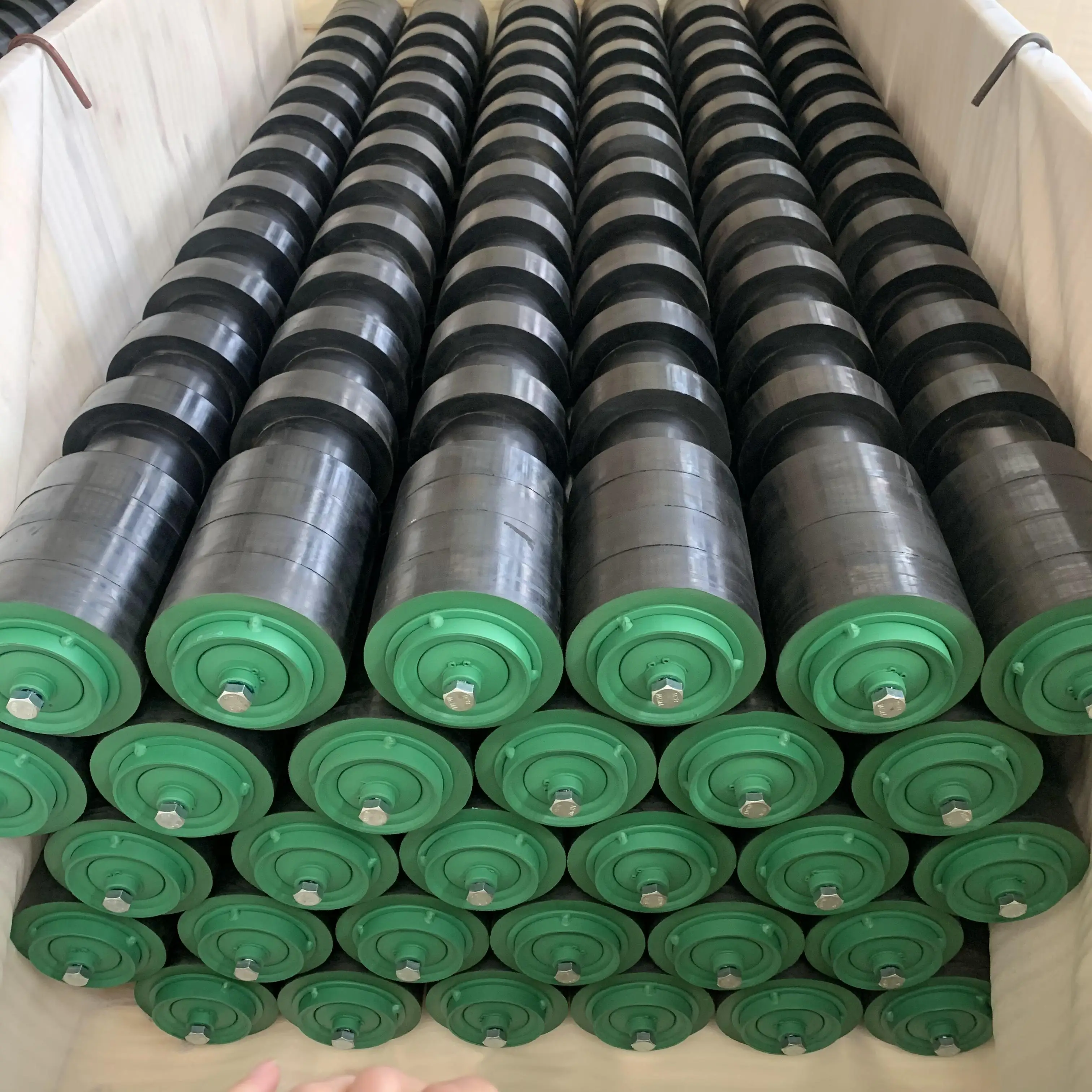 Mh Conveyor Bw1000mm Inline Trough Impact Idler Roller - Buy Rubber ...