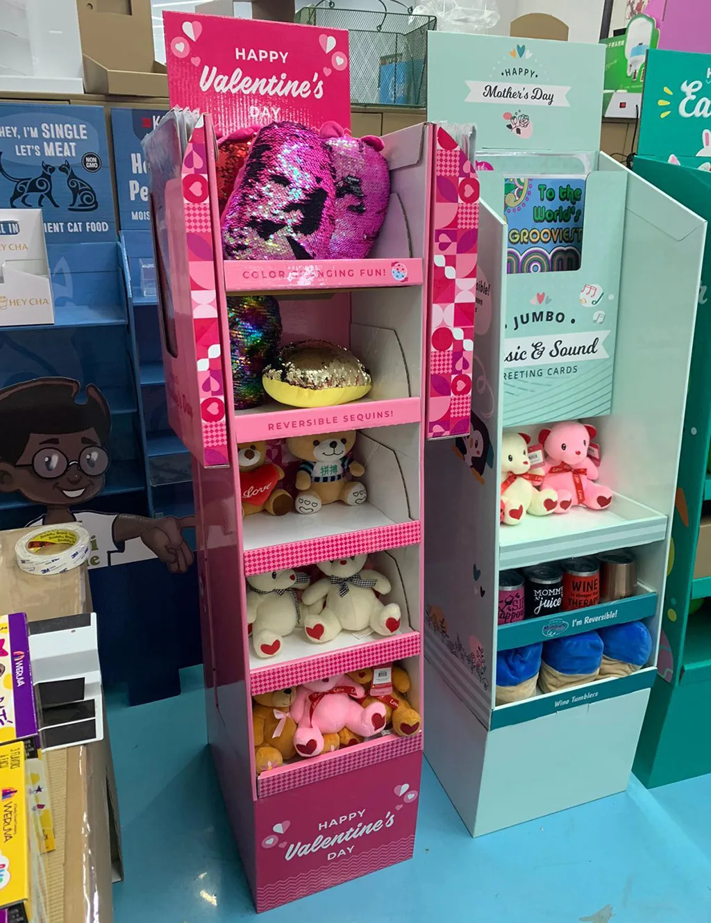 Custom Supermarket Display Rack Cardboard Pop Stand For Pencil Ink ...