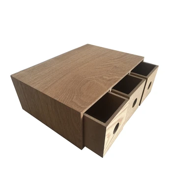 Multi-layer Wooden Drawers Storage Unit Solid Wood Desktop Storage ...