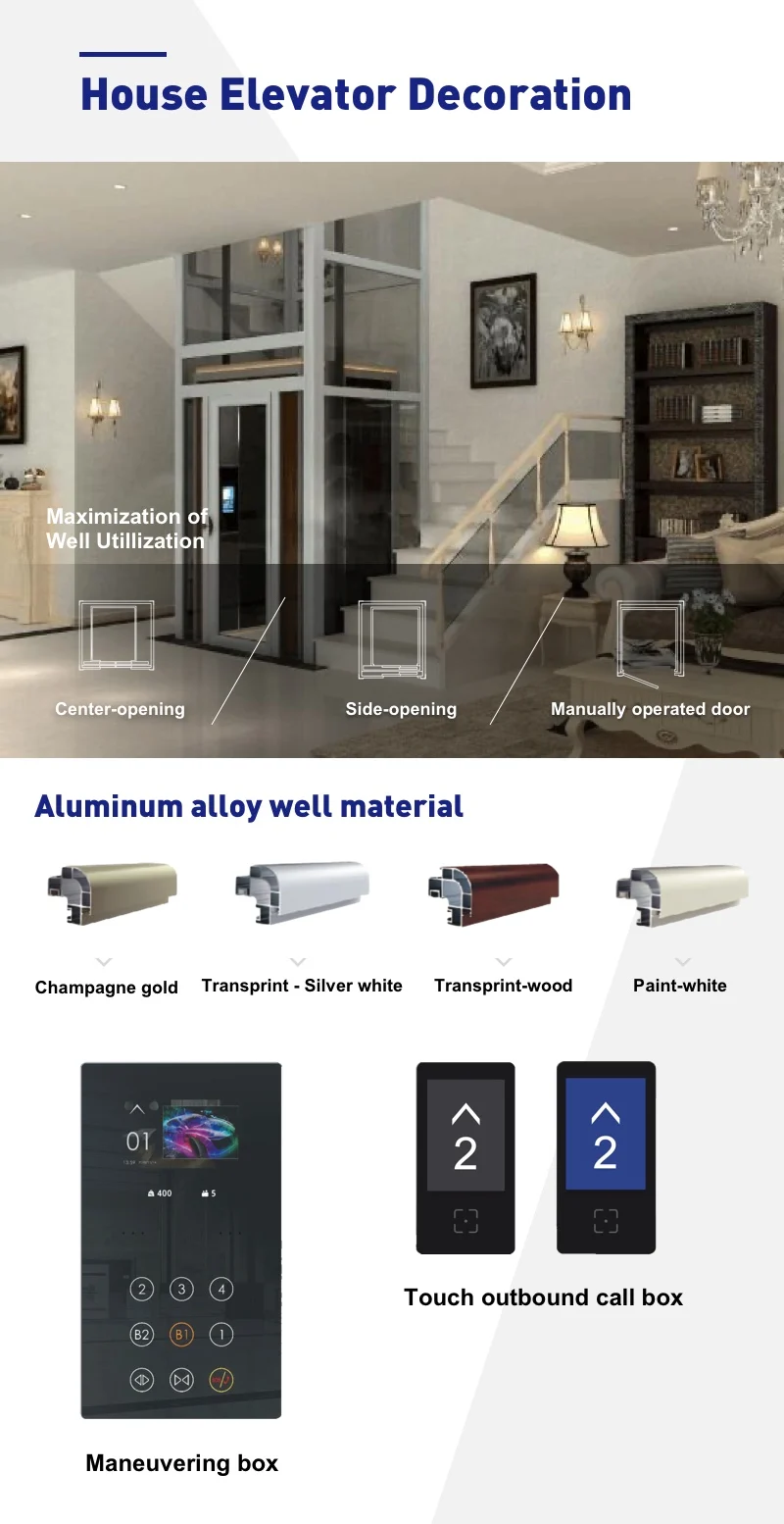 Luxury Design Golden Metal Texture Cabin Villa Lift House Passenger ...