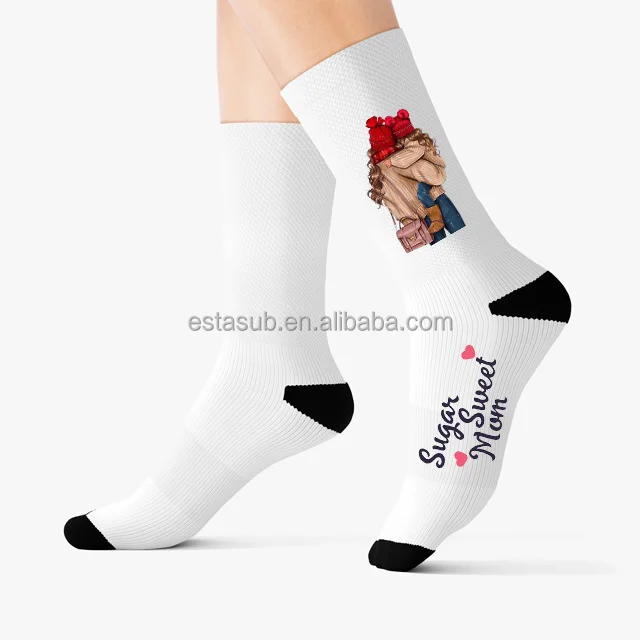 Diy Printing Custom Blank Sublimation Performance Crew Long Sock With Toe And Heel - Buy Diy ...