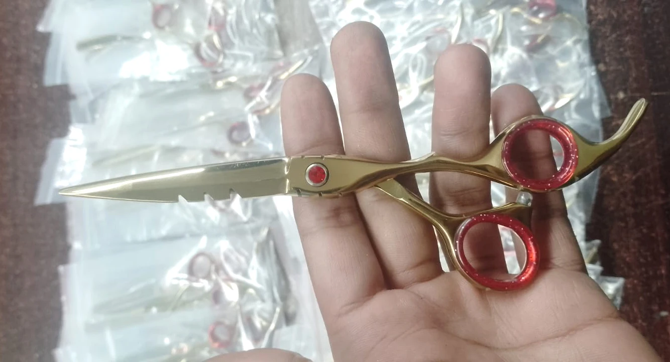 Professional Black Gold Hairdressing Teeth Scissors Barber Hair Cutting ...