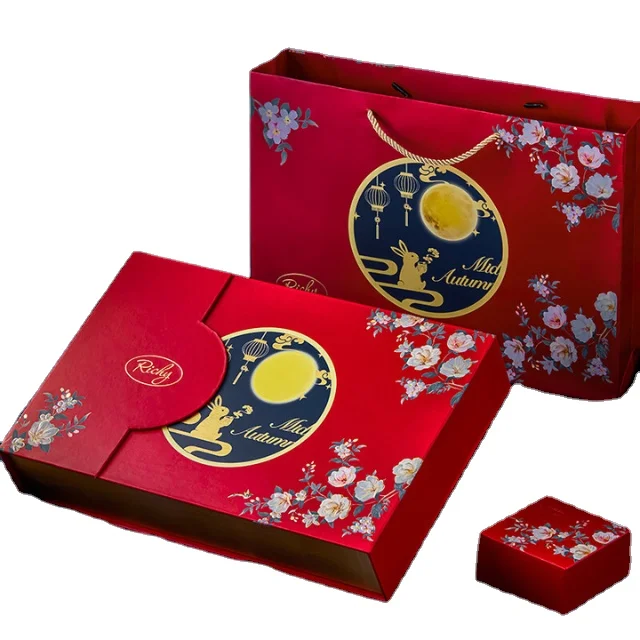 Mooncake Box With Brand Logo On Request Paper Box For Moon Cake Bakery ...