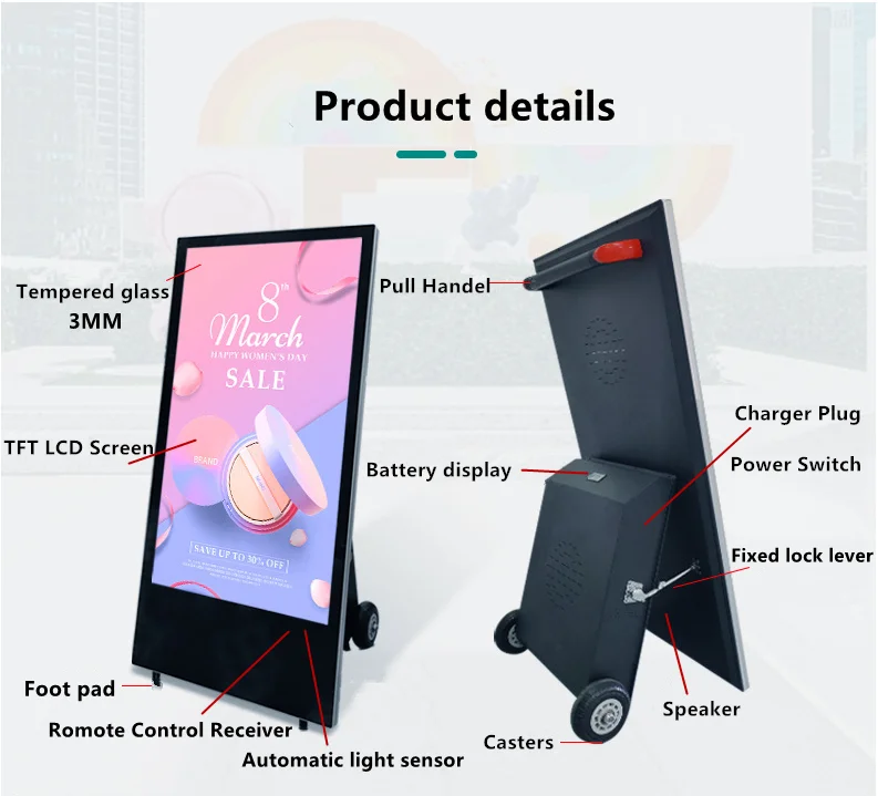 32-Inch Portable Outdoor Waterproof Foldable Advertising LCD Screen ...