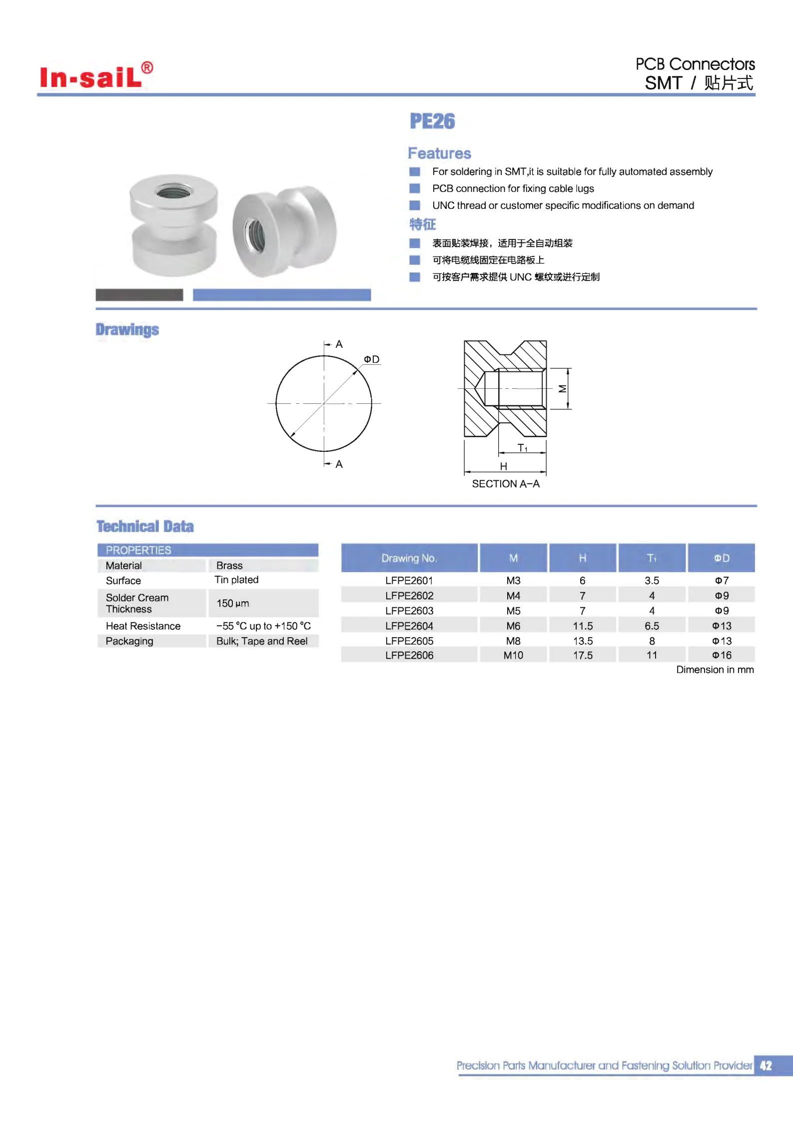 Factory Price SMT Power Element M4x7mm High Current PCB Terminal Nut ...