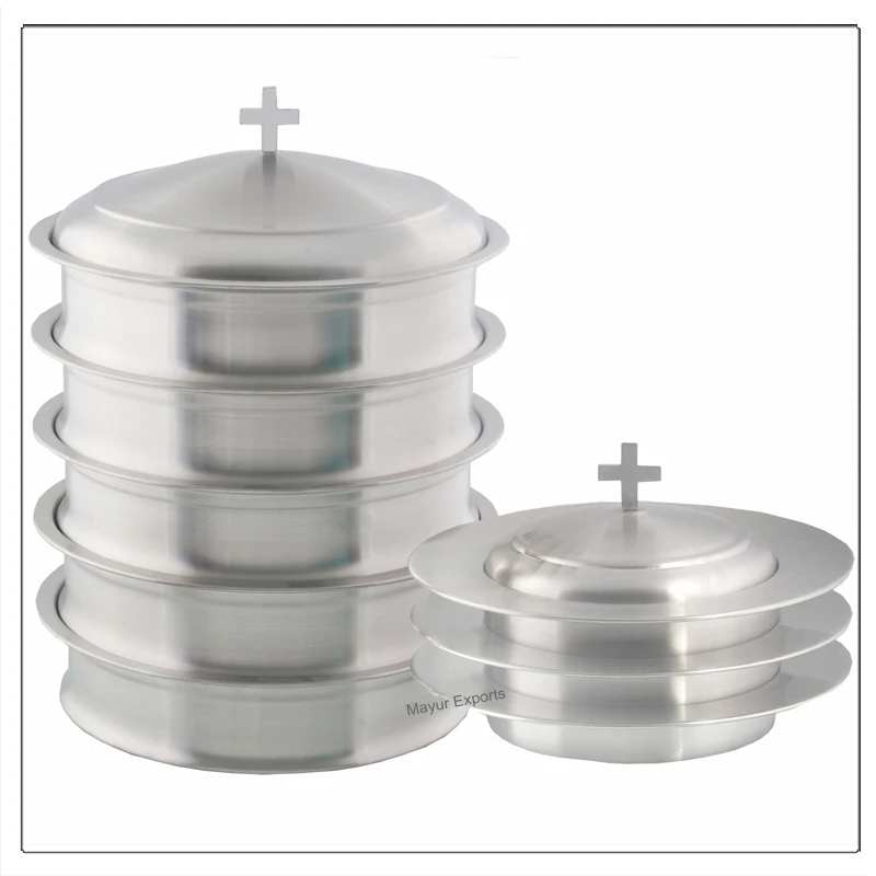 Stainless Steel Holy Communion Tray Set 5 Communion Trays With Cover ...