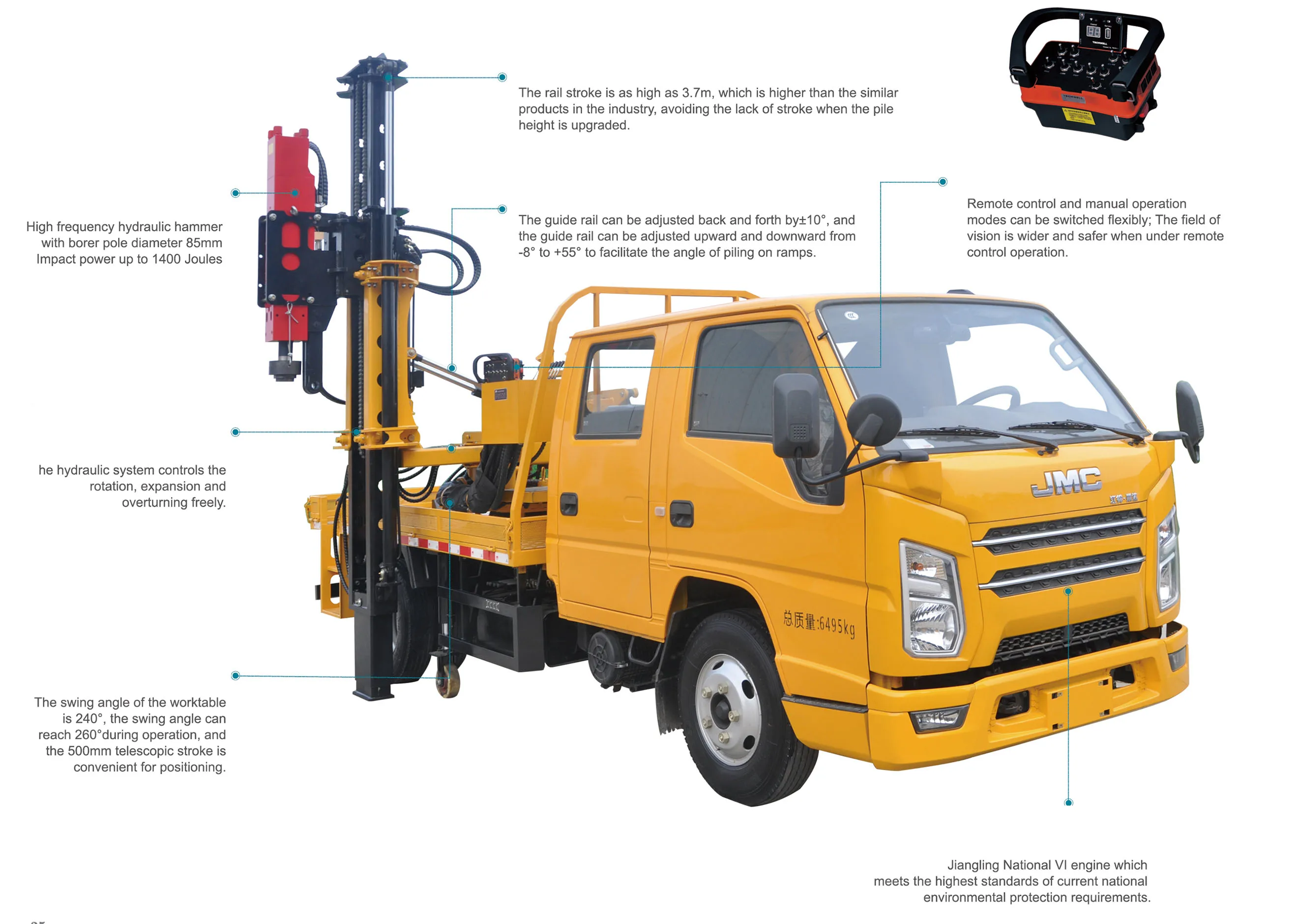 For Road Road Crash Barrier Installation,With Jmc Chassis And Diesel ...