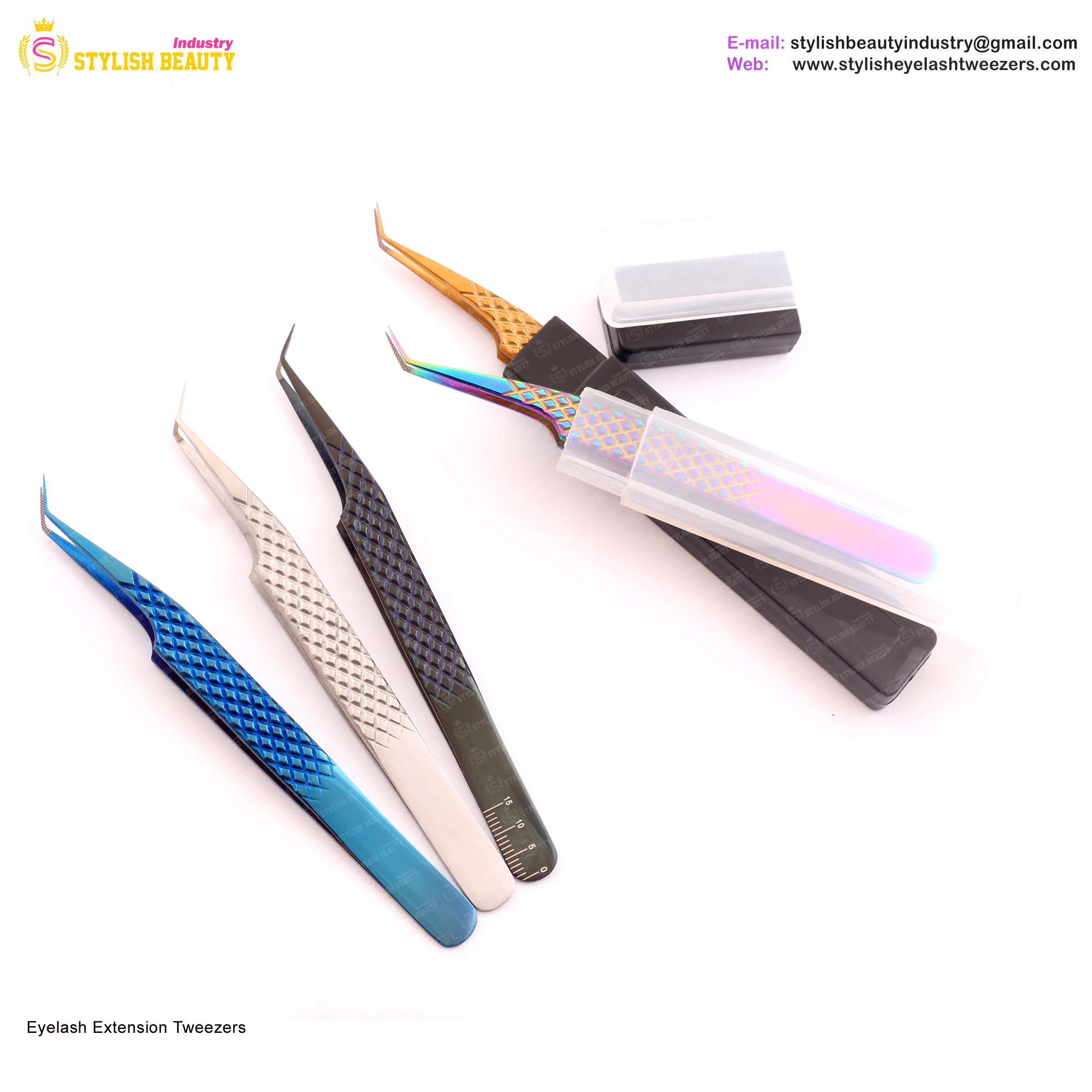 Personalized Eyelash Extension Tweezers Bulk With Tube Packing Custom ...