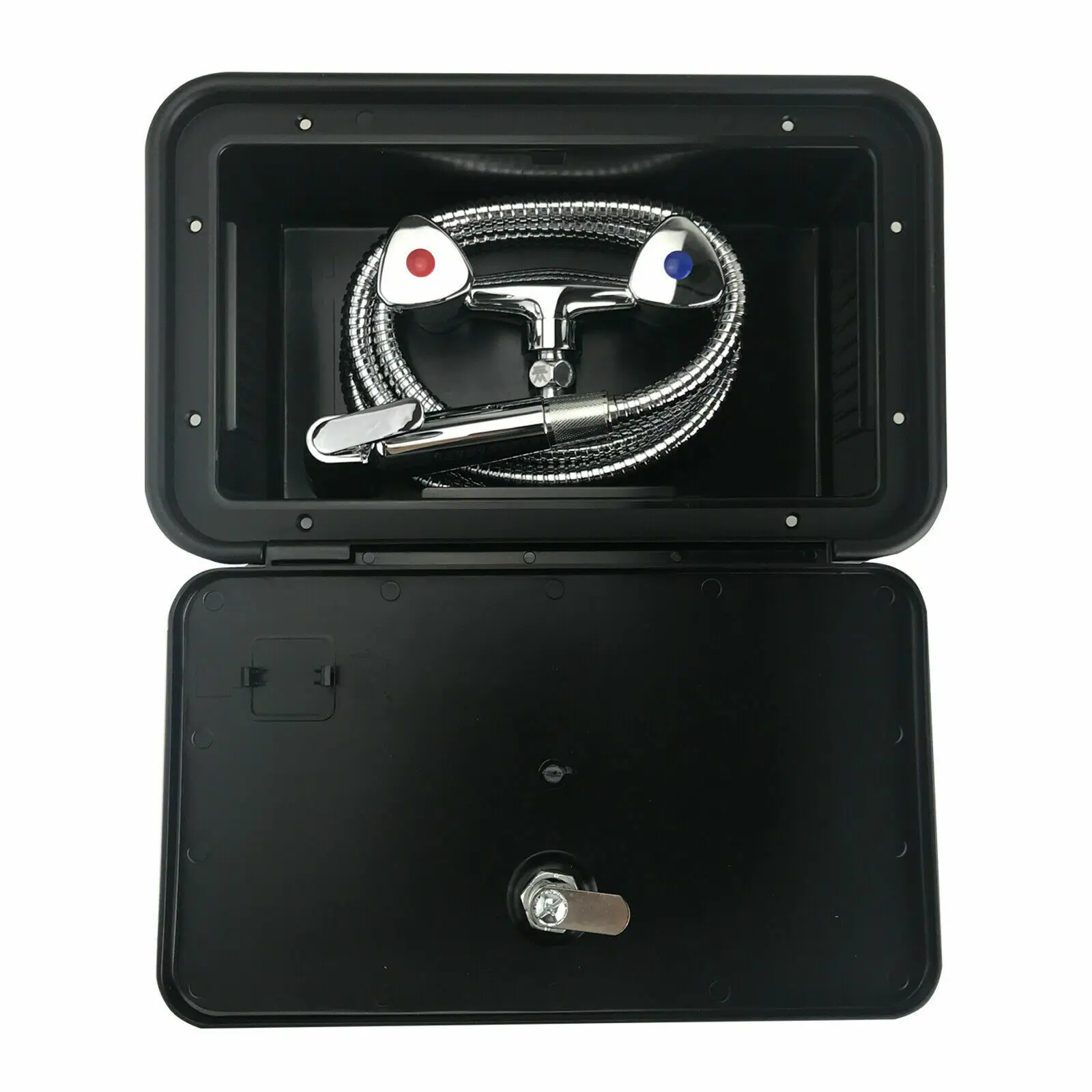 Black Watermark Lockable Outdoor External Shower Box For Caravan ...