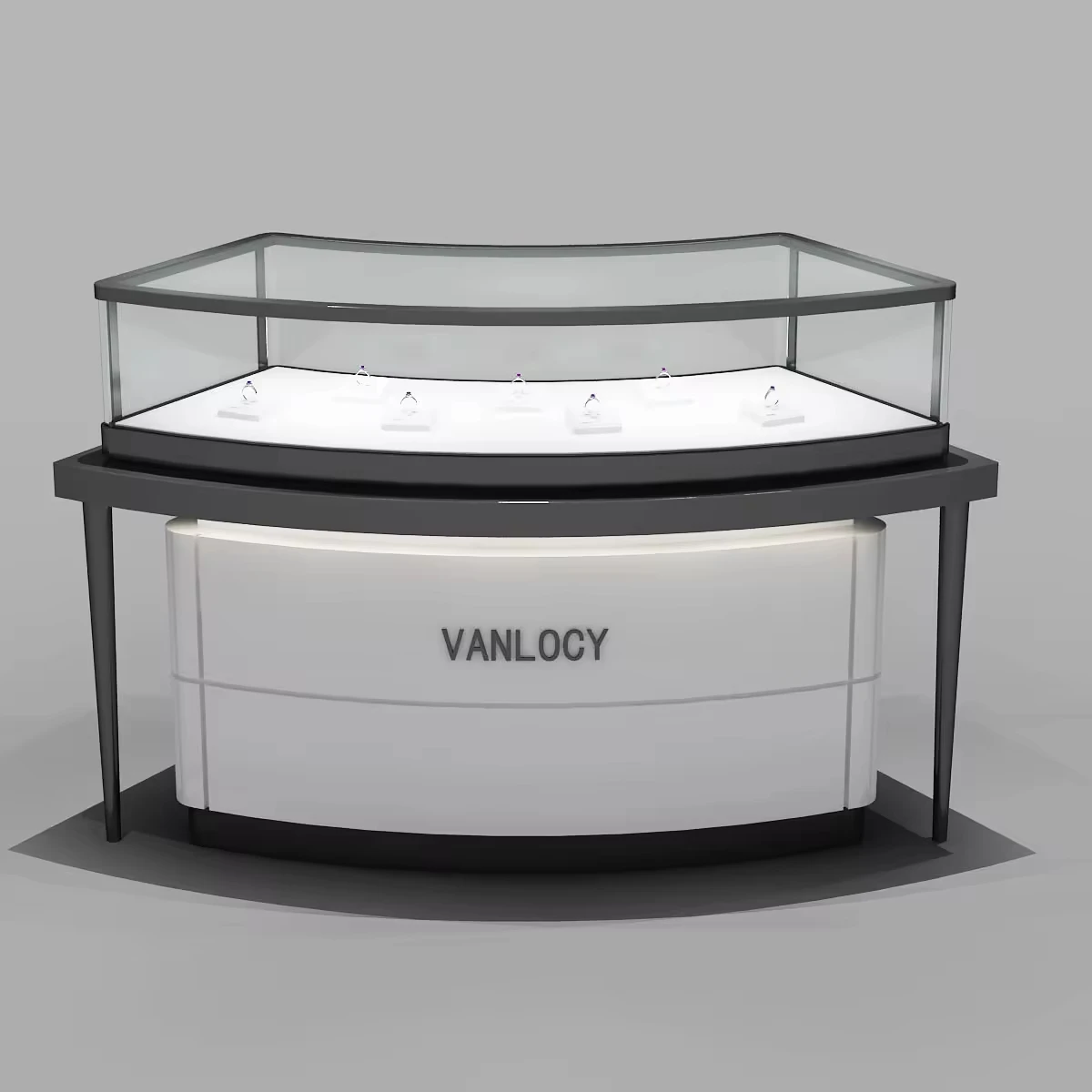 Bespoke Lockable Black Jewelry Display Stands High-end Jewelry Display ...