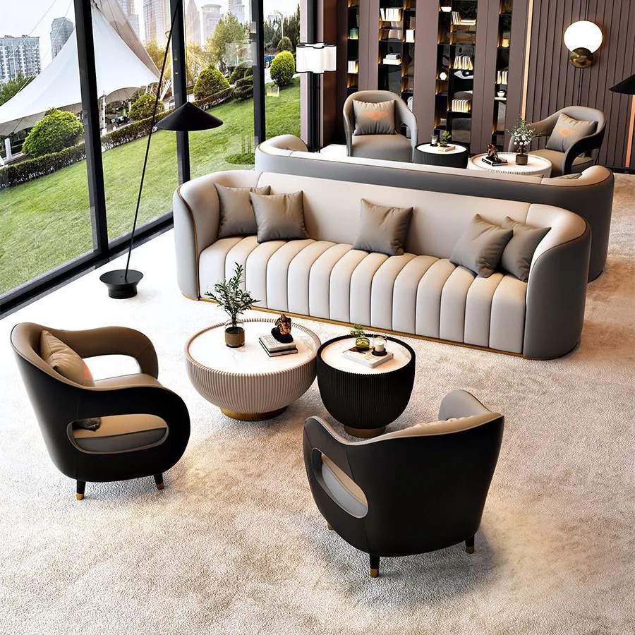 Factory Custom Furniture Modular Leather Business Conference Reception ...