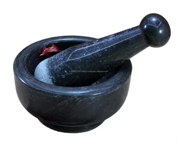 Black Marble Handmade Grinder 4 Inch Palewa Mortars Pestles Stone For ...