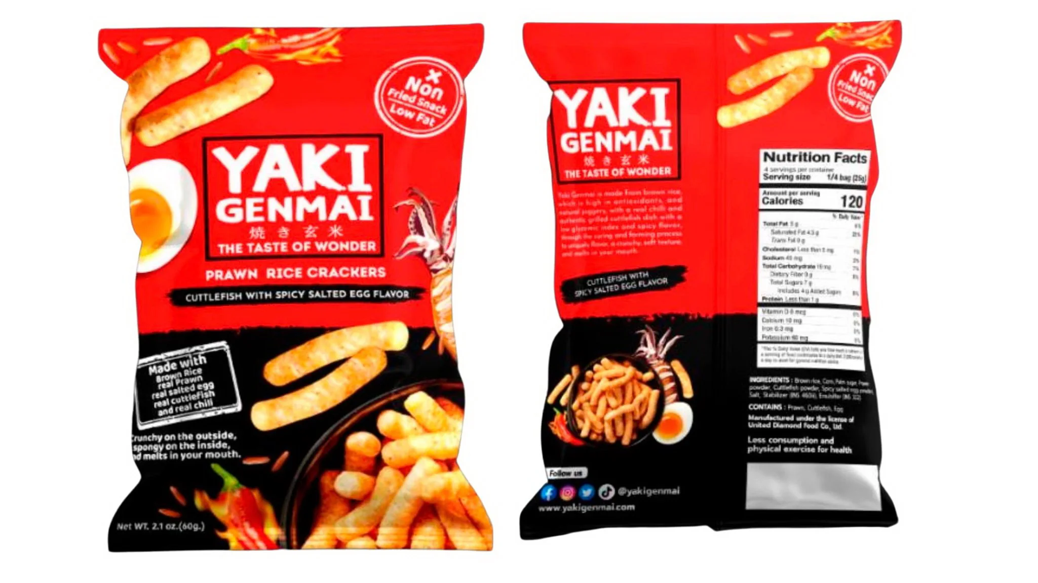Prawn Rice Crackers Snack From Thailand Brand Yaki Genmai Cuttlefish ...