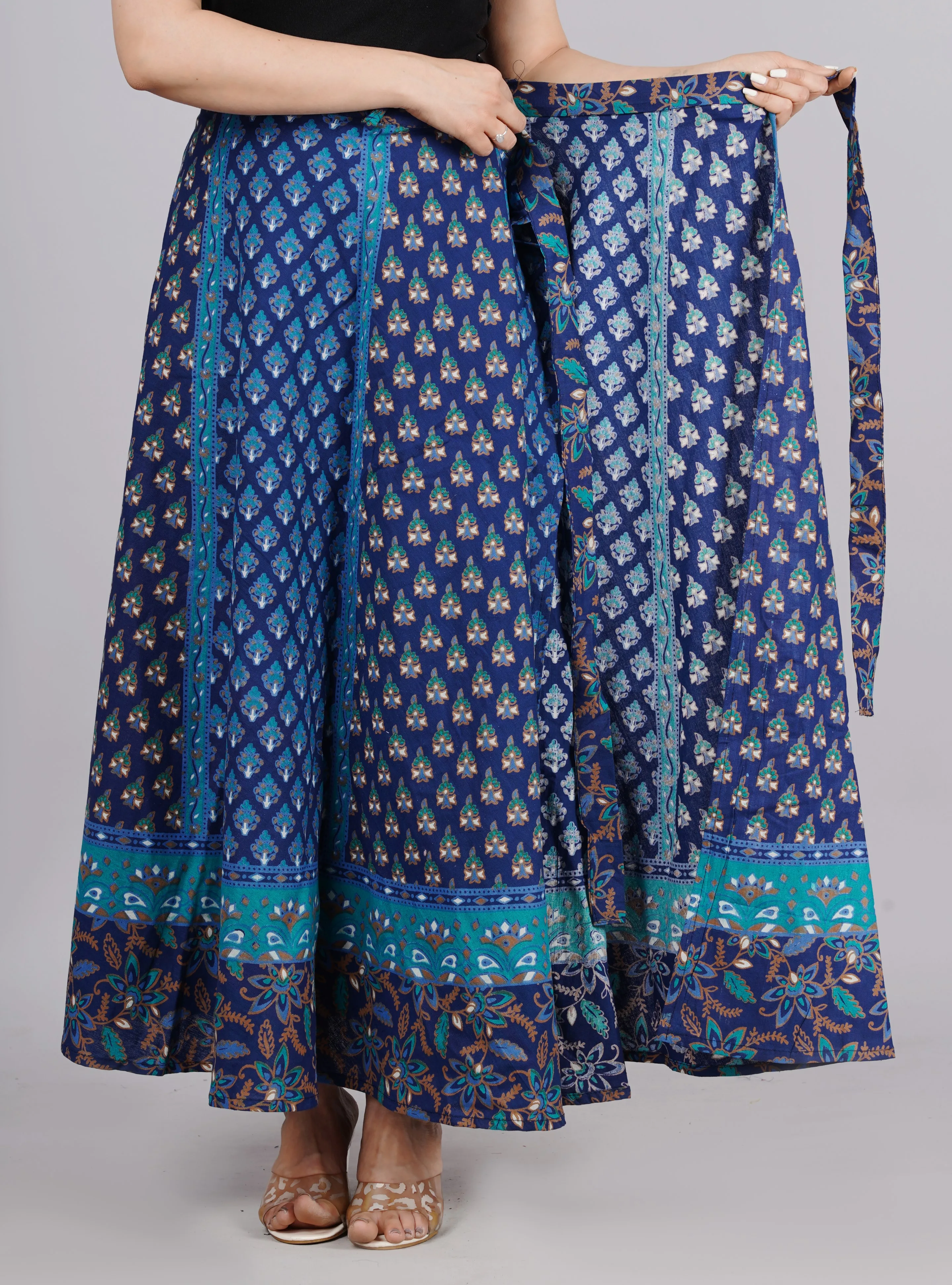 Resalers Jaipuri Mandala Print Indian South Cotton Wrap Around Skirt ...