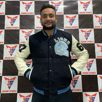 Custom Men's Wool Letterman Real Leather Varsity Jacket Chenille ...