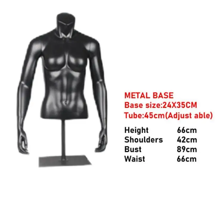 Black Plastic Half Body Muscular Bodybuilder Sports Clothes Female ...