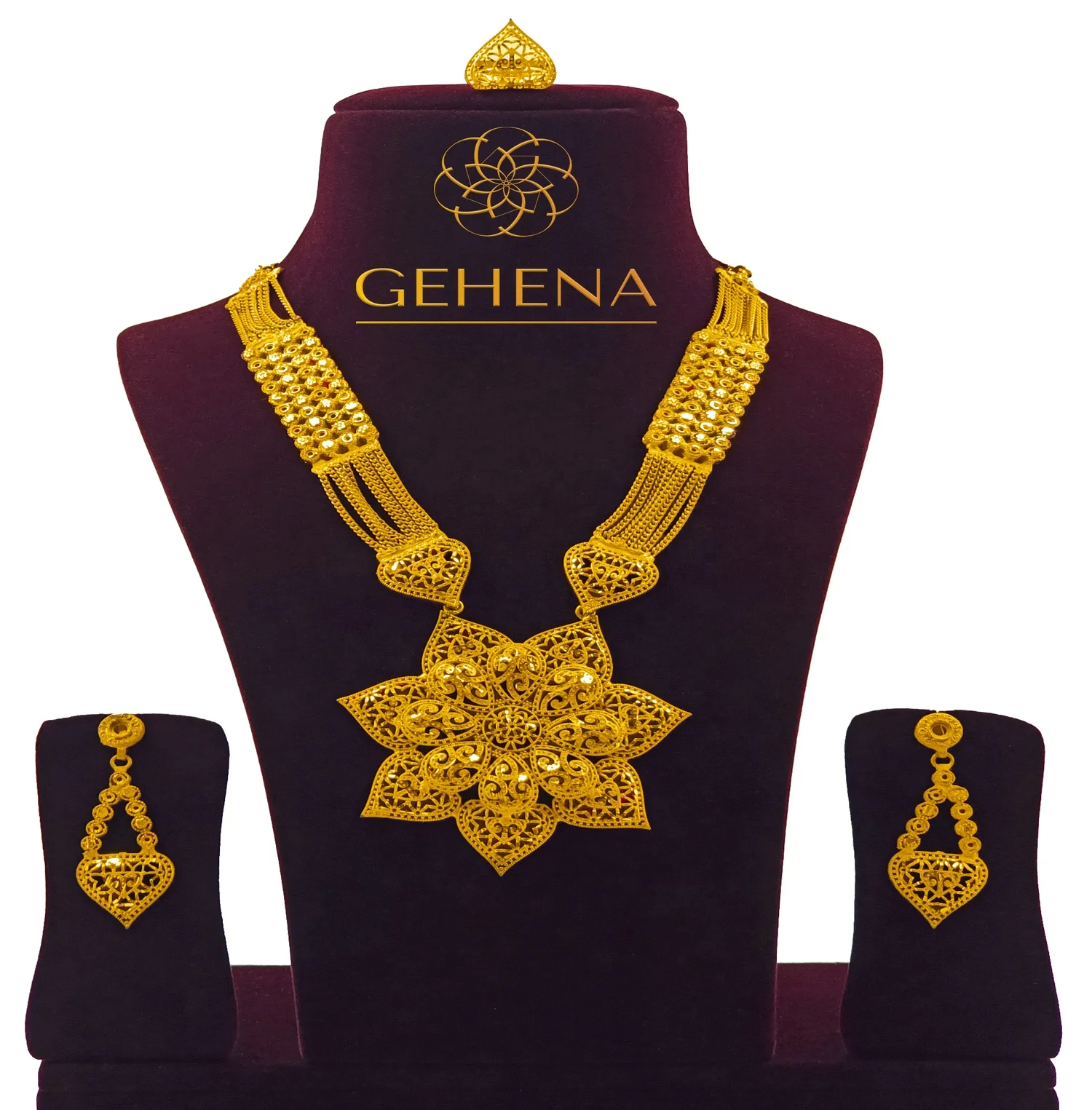 5 Gramme 24k Gold Plated Exclusive Big Pendant Long Fine Designer ...