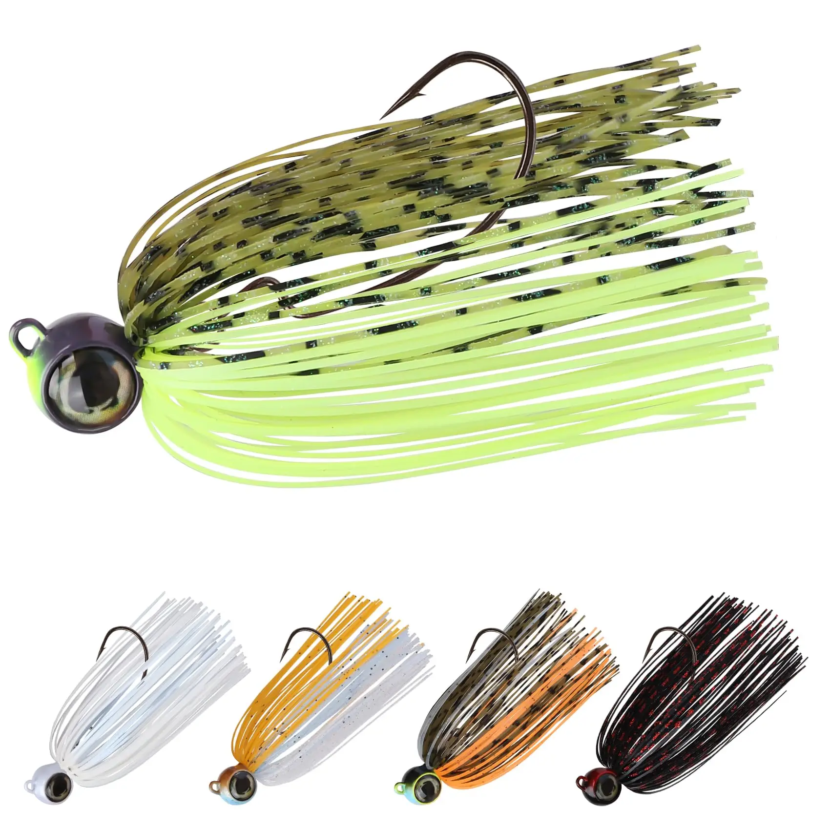 Truscend Swim Jig Fishing Lures Silicone Rubber Skirt Sticky-sharp Bkk ...