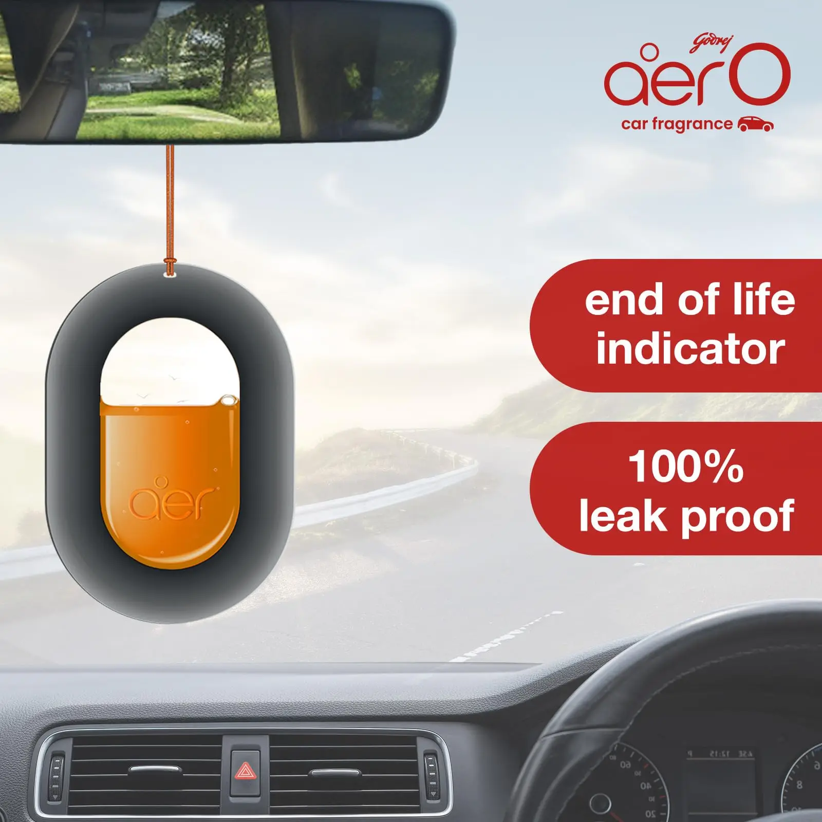 Godrej Aer O Hanging Liquid Car Air Freshener - Luxury Scent