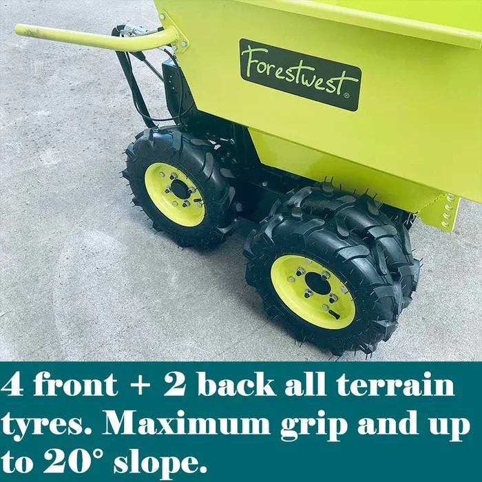 500KG Motorized Wheelbarrow Petrol 6.5HP - 3F1R Dumper