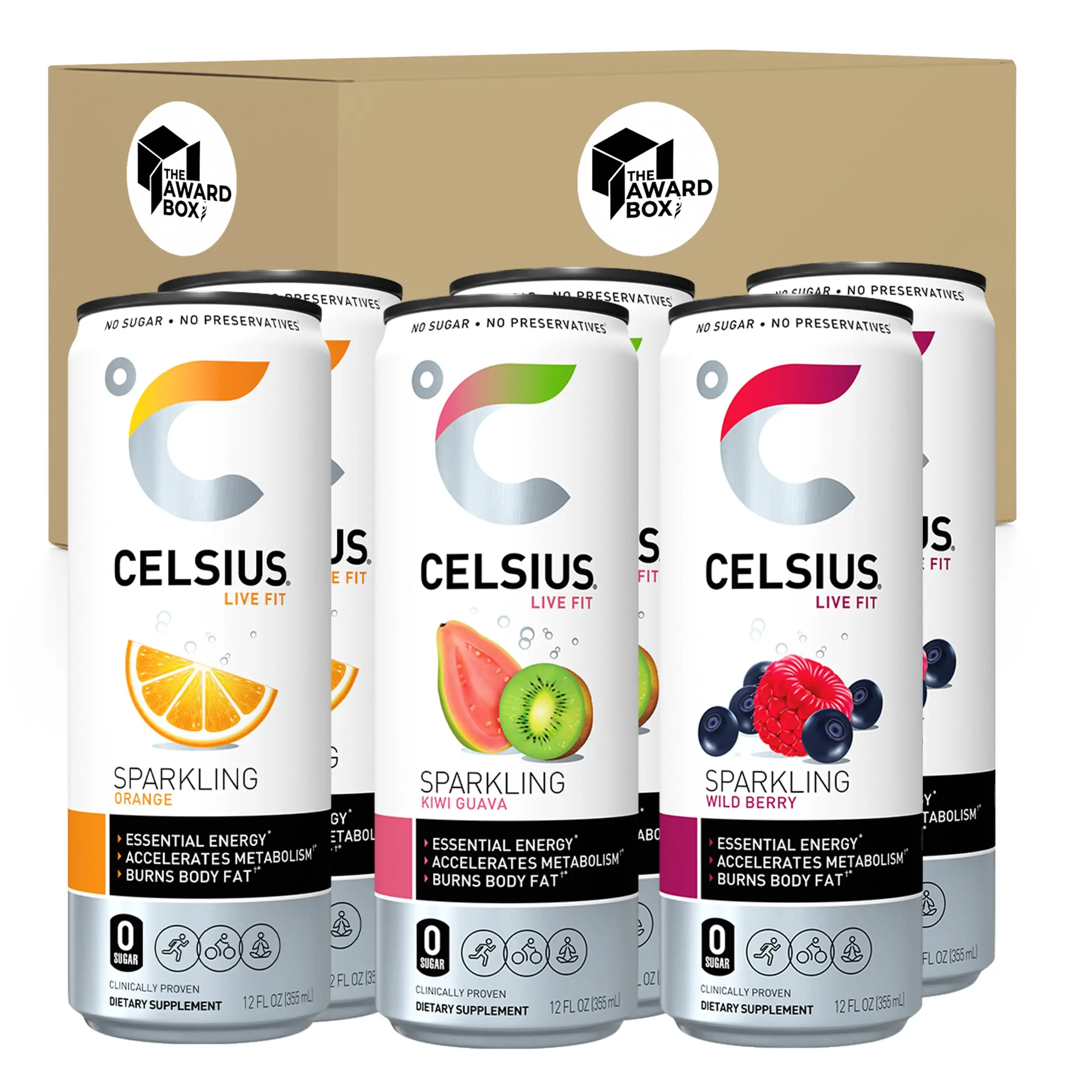 For Celsius Sugar-Free Energy Drink Caffeine B12 Water Carbonate ...