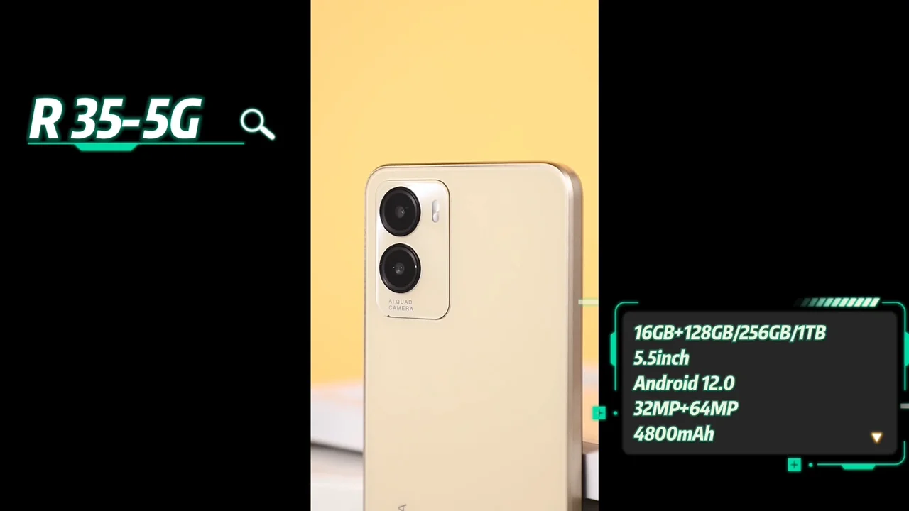 R35 Android 12.0 5.5inch 32mp+64mp 4800mah 16gb 256gb 5g Mobile Phone ...