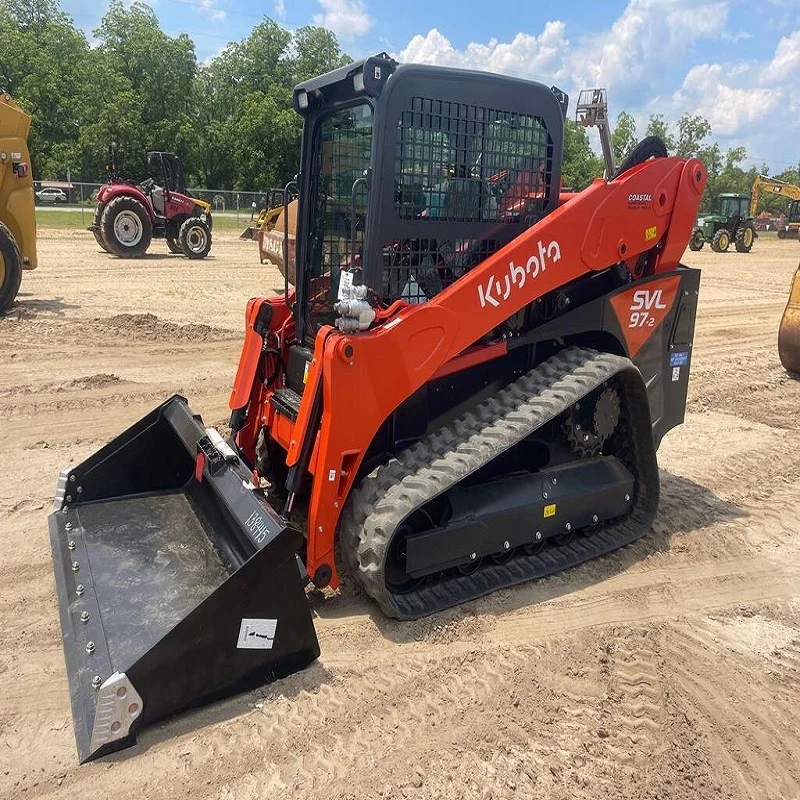 Kubota engine Diesel Skid Steer Hydraulic Mini Skid Steer Loader Track ...