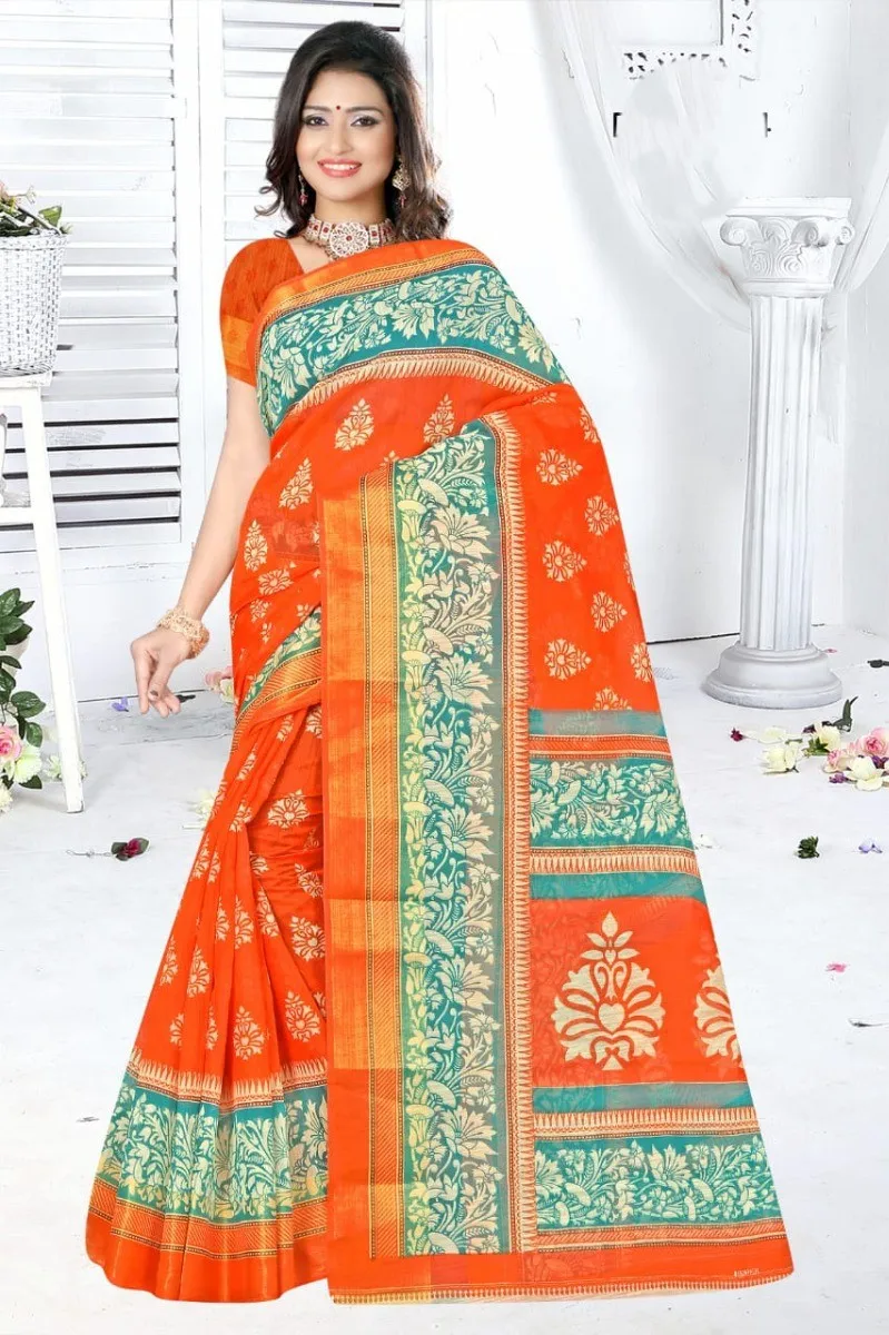 Custom Made Brocade Sarees Made From Pure Cotton Fabrics For Making ...