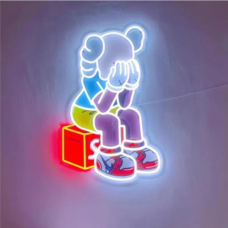 Kaws Takashi Wall Hangings Neon Light Creative Shop Wall Art ...