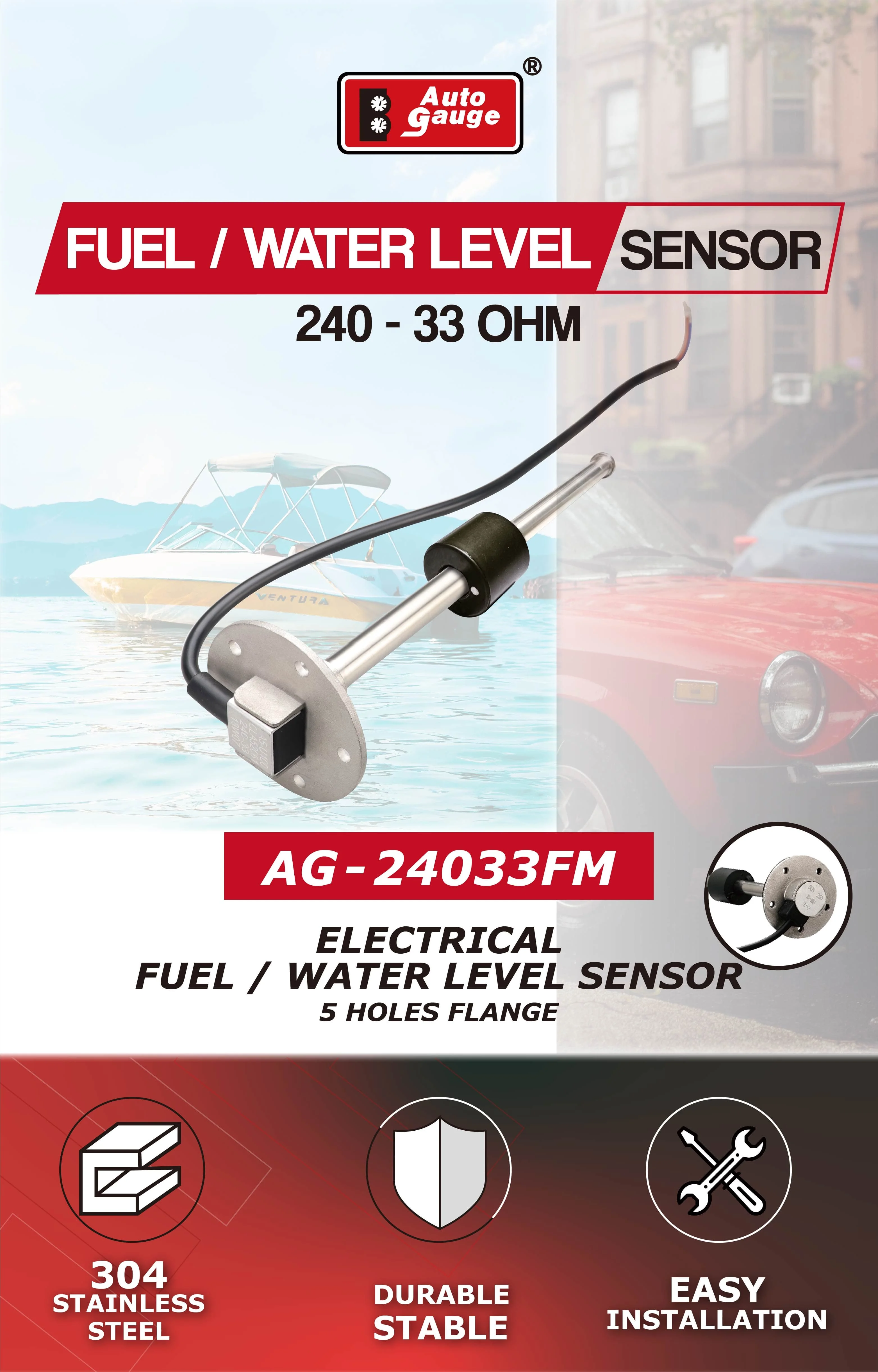 Electrical Water Tank Level Sensor Sender Fuel Float Level Sensor 5 ...