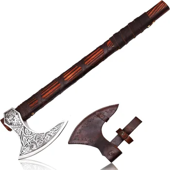 Hot Sale Hand-forged Viking Axe Premium Carbon Steel Medieval Throwing ...