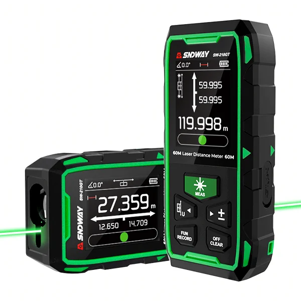Sndway Dual Laser Measure Distance Meter Green Line 200m Professional ...
