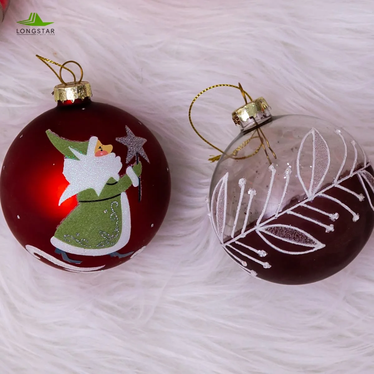 Longstar Sparkling Creations Red Series Glass Bauble Christmas Ball ...