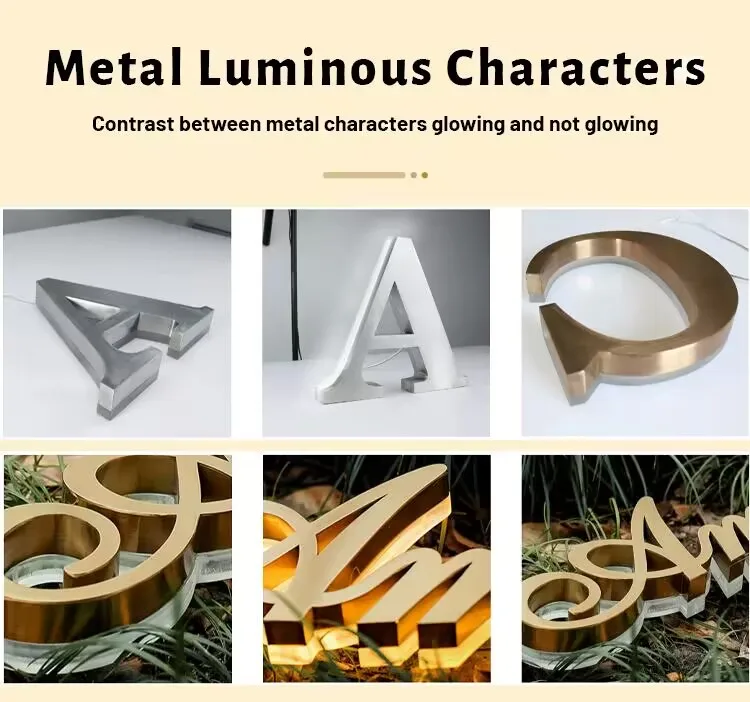 Custom Outdoor Business Logo Signages 3d Backlit Metal Sign Letter ...