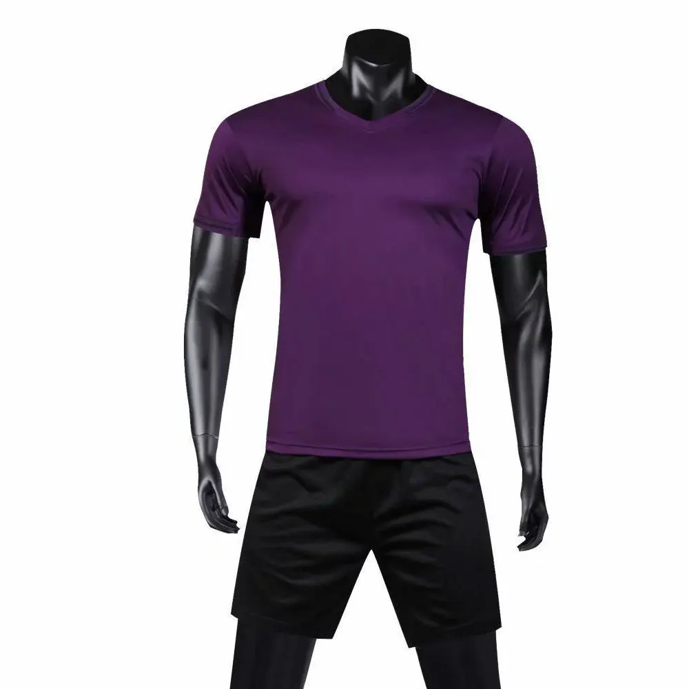 Full White Color Simple Plain Soccer Uniforms Short Sleeves Custom Team ...