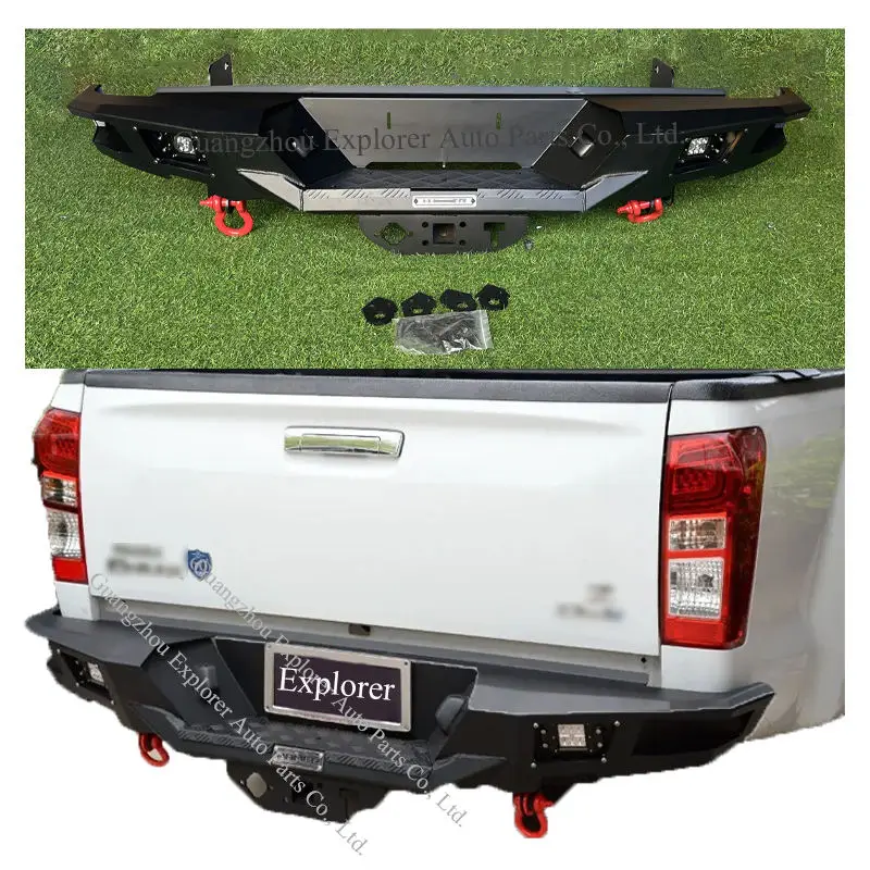 Auto Steel Bumpers With Led Winch Shackle For Dmax 2012-2019 Car Rear ...