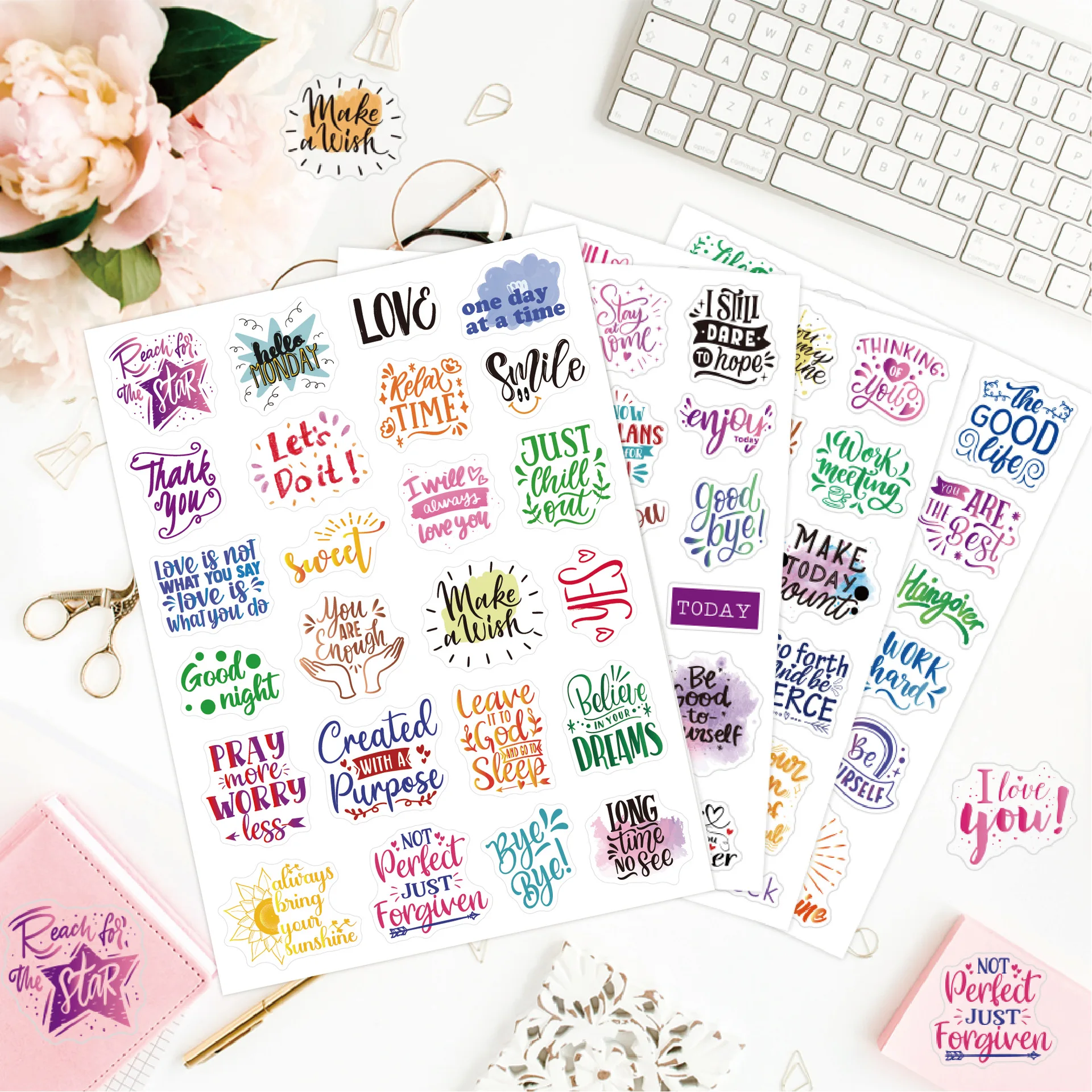 Encouraging Inspirational Stickers Waterproof Vinyl Decals Motivational ...